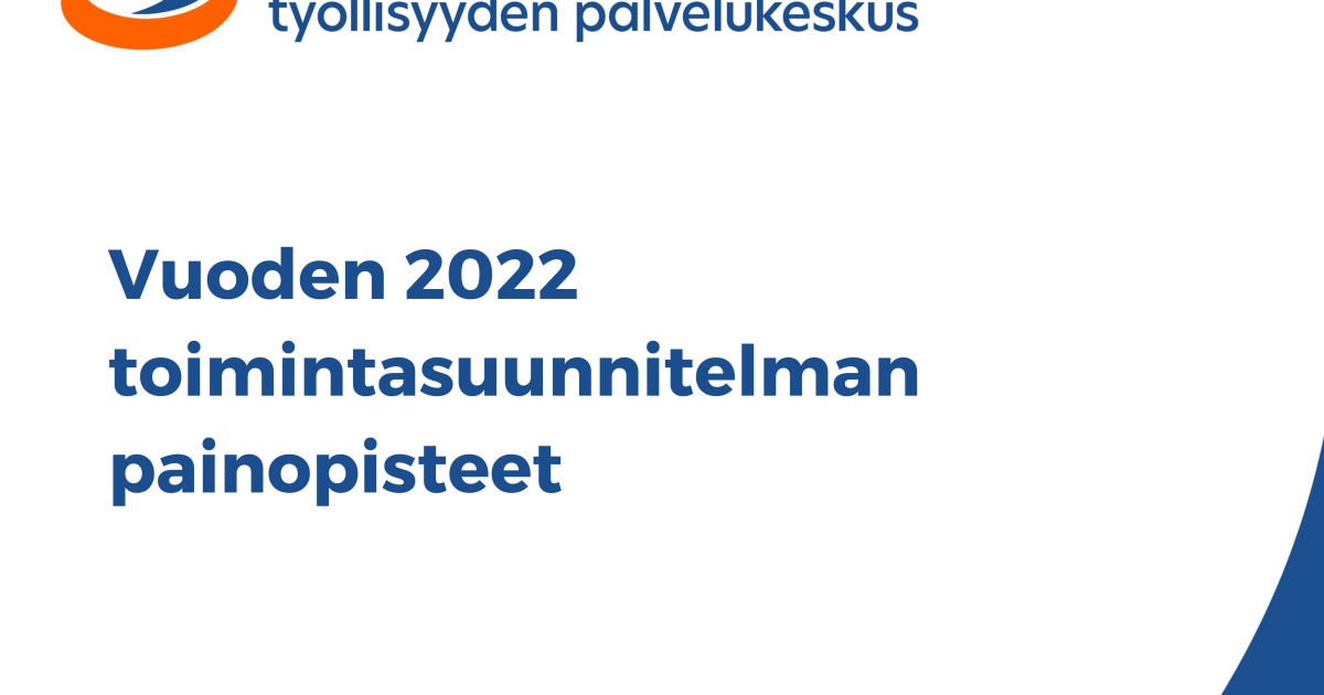 Vuoden 2022 toimintasuunnitelman painopisteet | Jatkuvan oppimisen ja ...